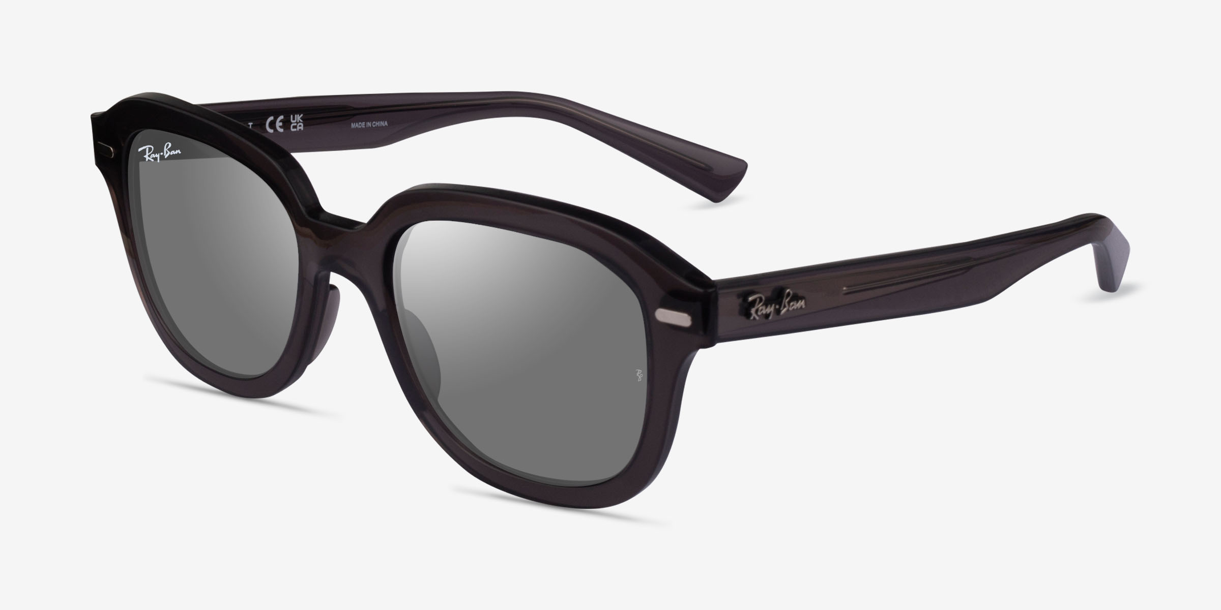 Ray-Ban RB4398 Erik - Wayfarer Clear Dark Gray Frame Prescription ...