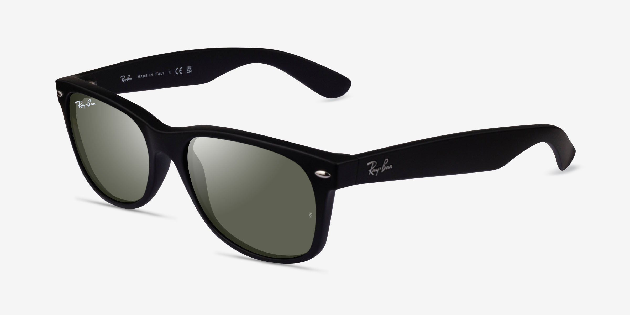 Ray-Ban RB2132 Wayfarer - Wayfarer Rubber Black Frame Prescription ...