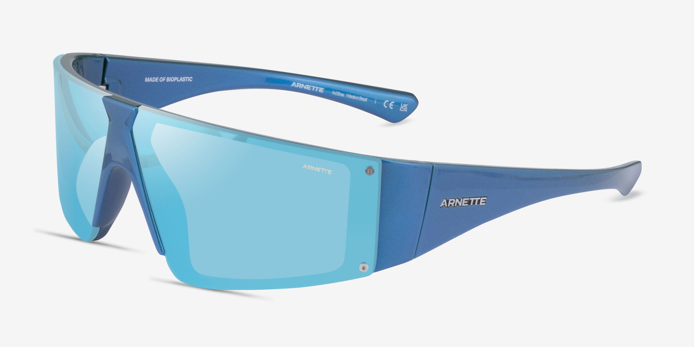 ARNETTE Saturnya - Rectangle Shiny Blue Frame Prescription Sunglasses ...