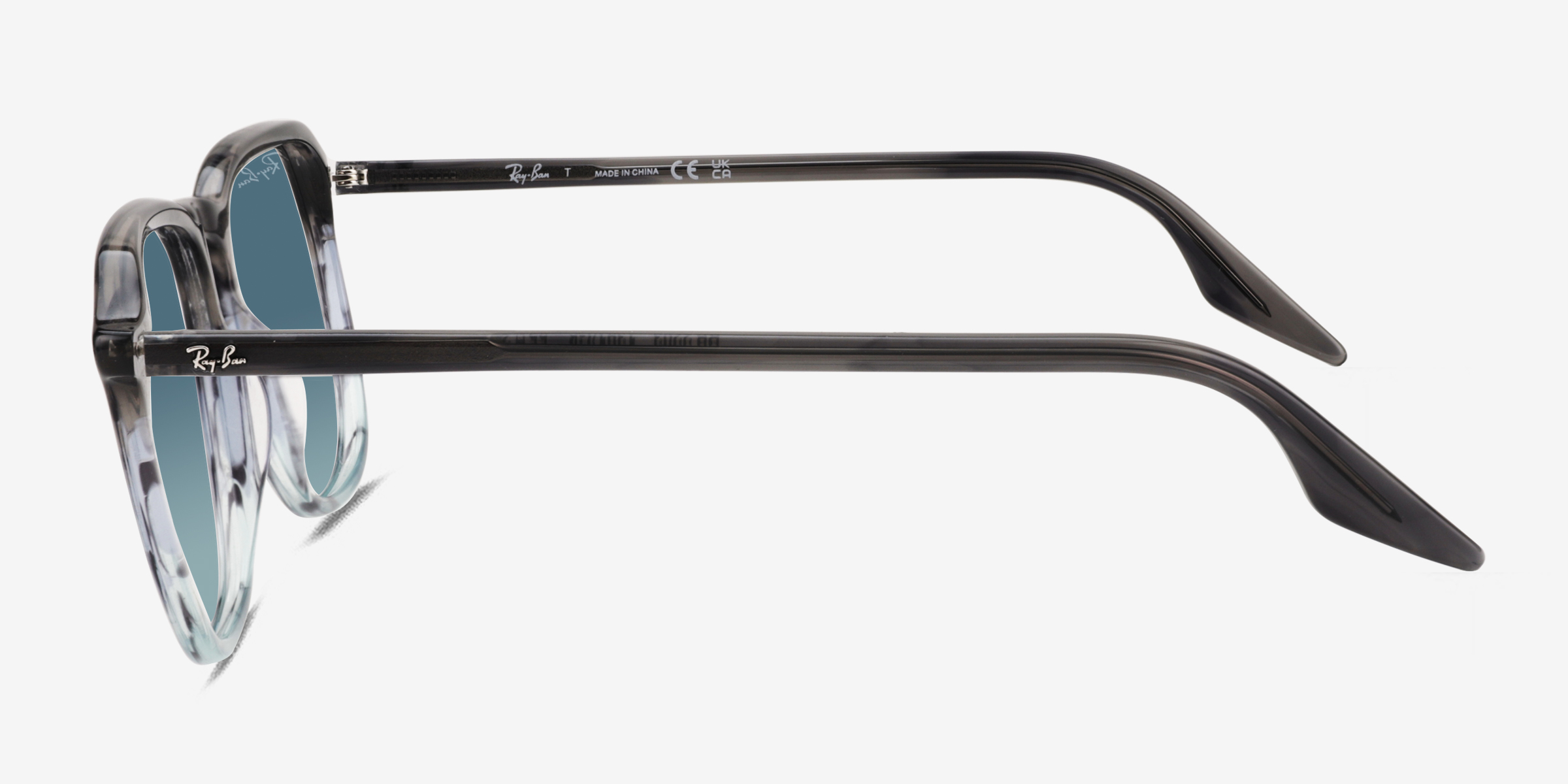 Ray-Ban RB2203 - Square Striped Gray Blue Frame Prescription Sunglasses ...