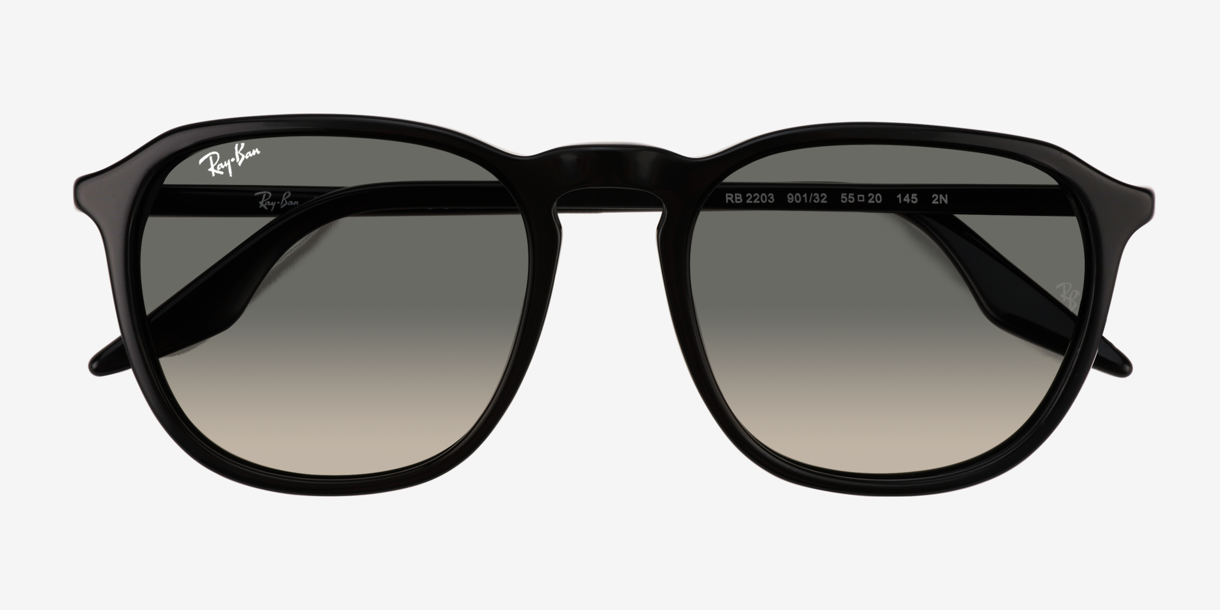Ray-Ban RB2203 - Square Black Frame Prescription Sunglasses ...