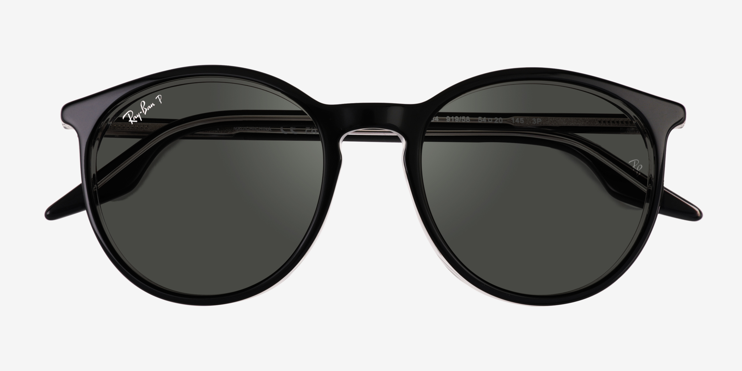 Ray-Ban RB2204 - Round Black Frame Prescription Sunglasses ...