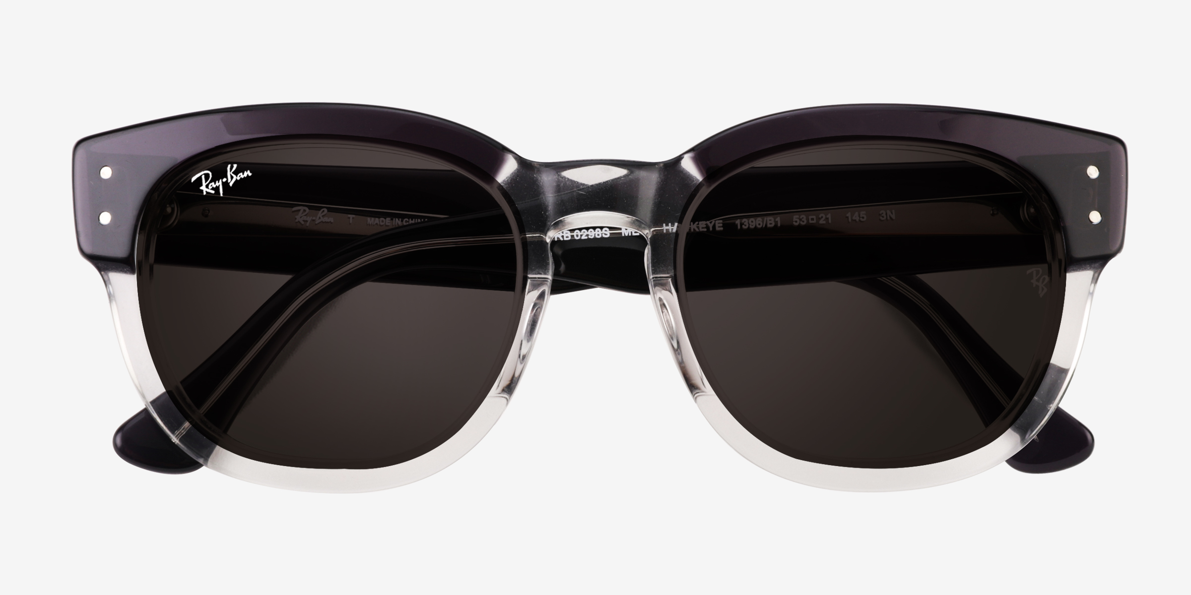 Ray-Ban RB0298S Mega Hawkeye - Wayfarer Transparent Gray Frame ...