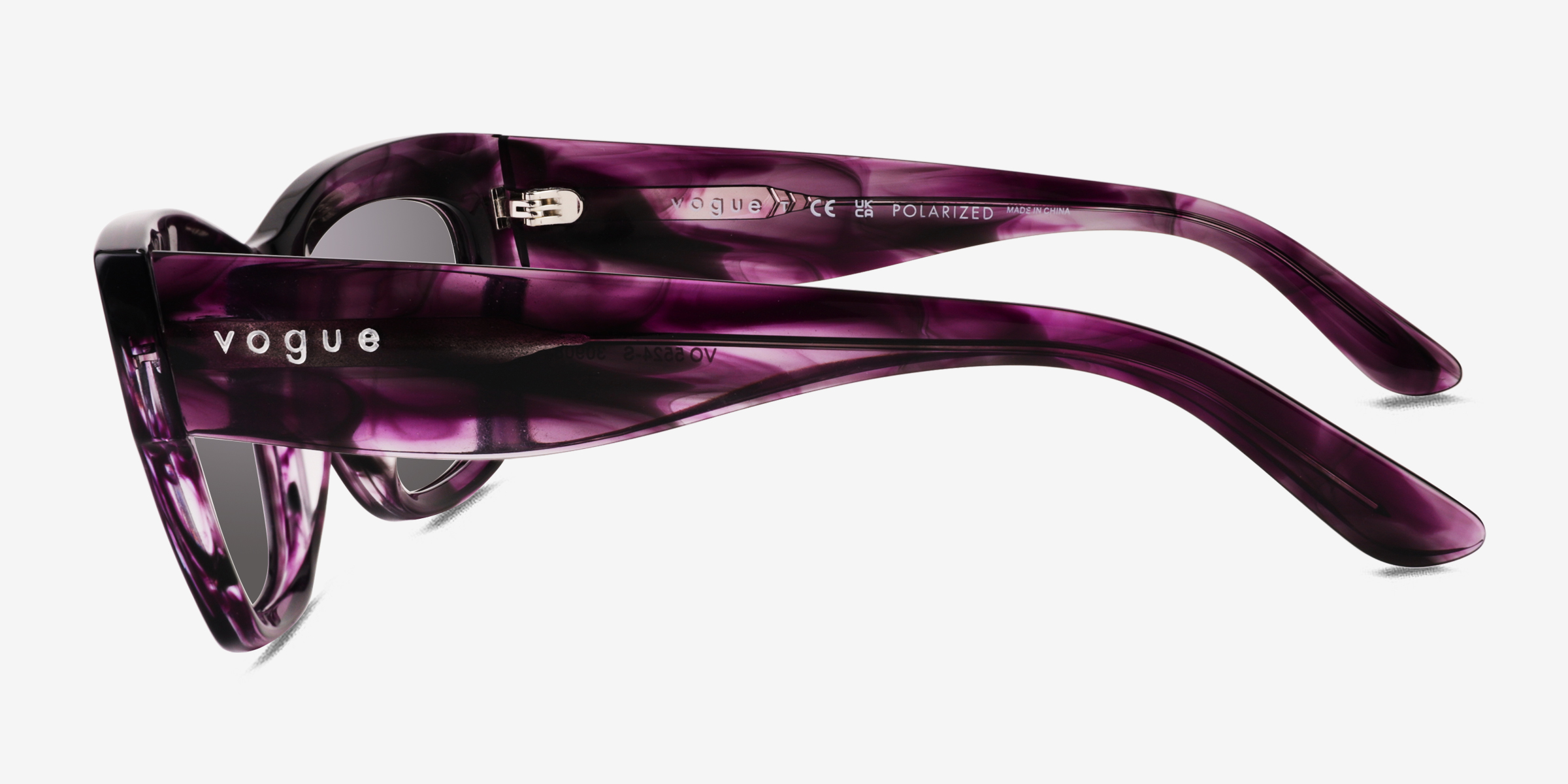 Vogue Eyewear VO5524S - Cat Eye Purple Tortoise Frame Sunglasses For ...