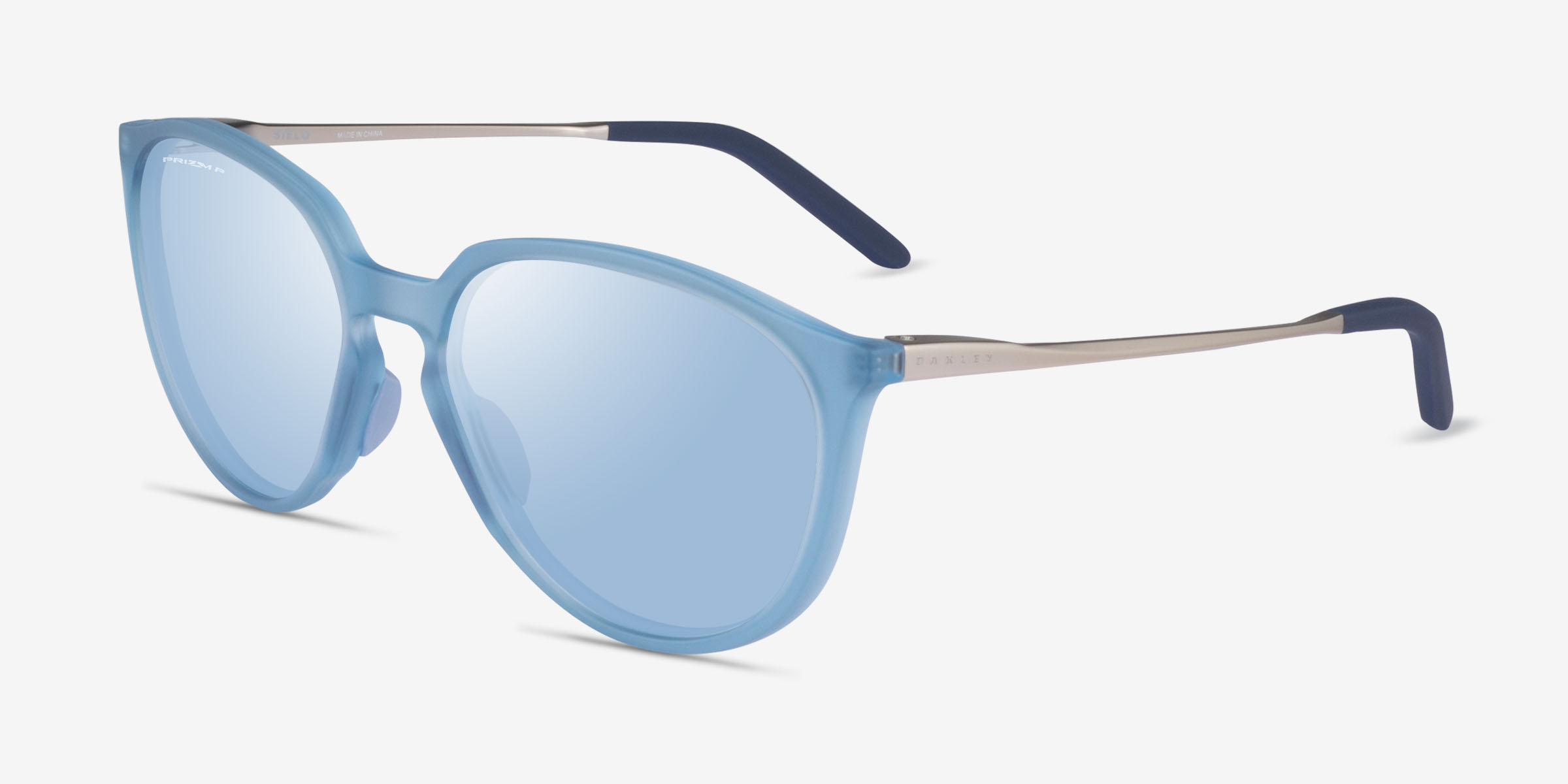 Oakley Sielo - Round Matte Blue Frame Prescription Sunglasses ...