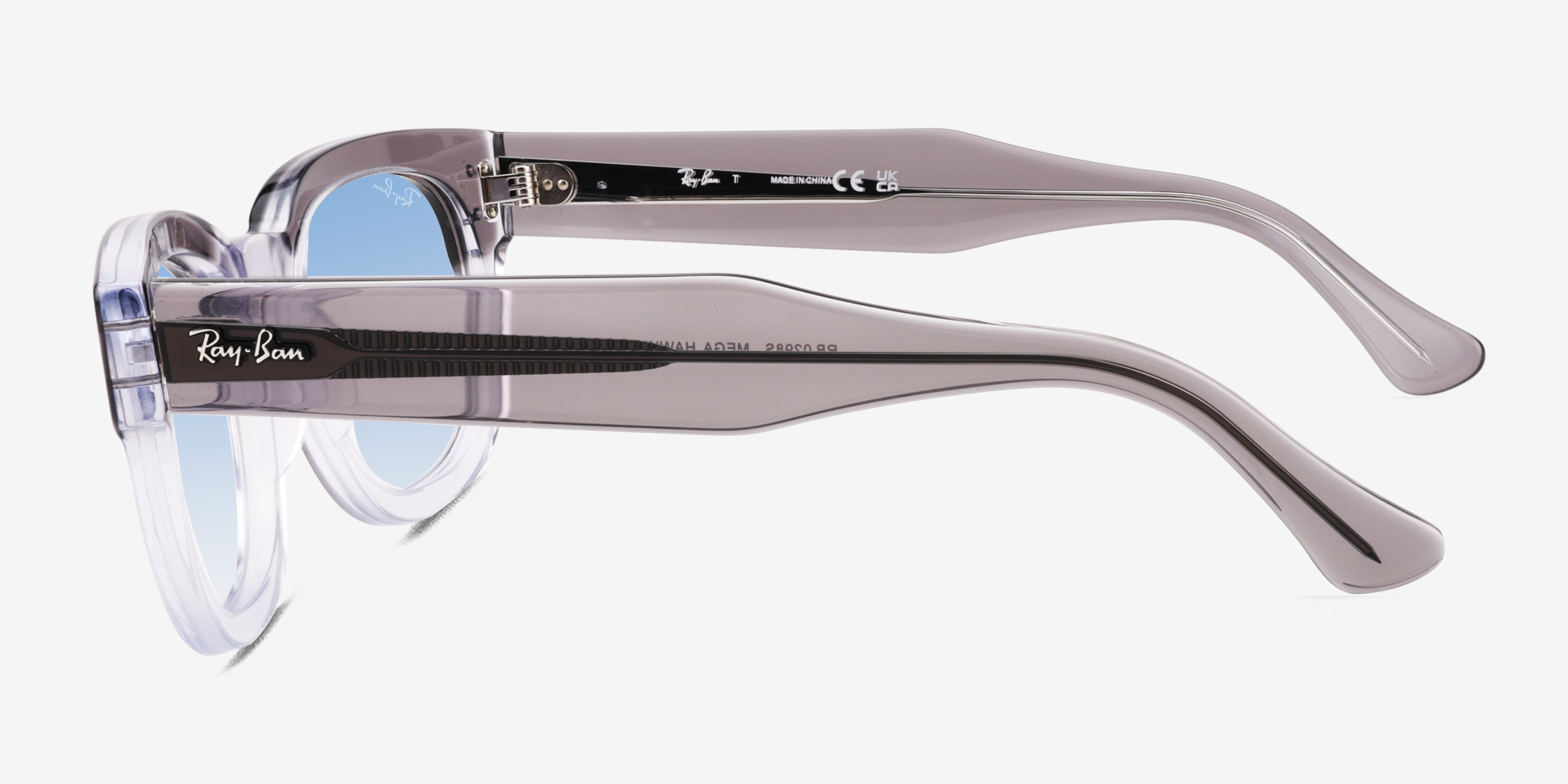 Ray-Ban RB0298S Mega Hawkeye - Wayfarer Clear Gray Frame Prescription ...