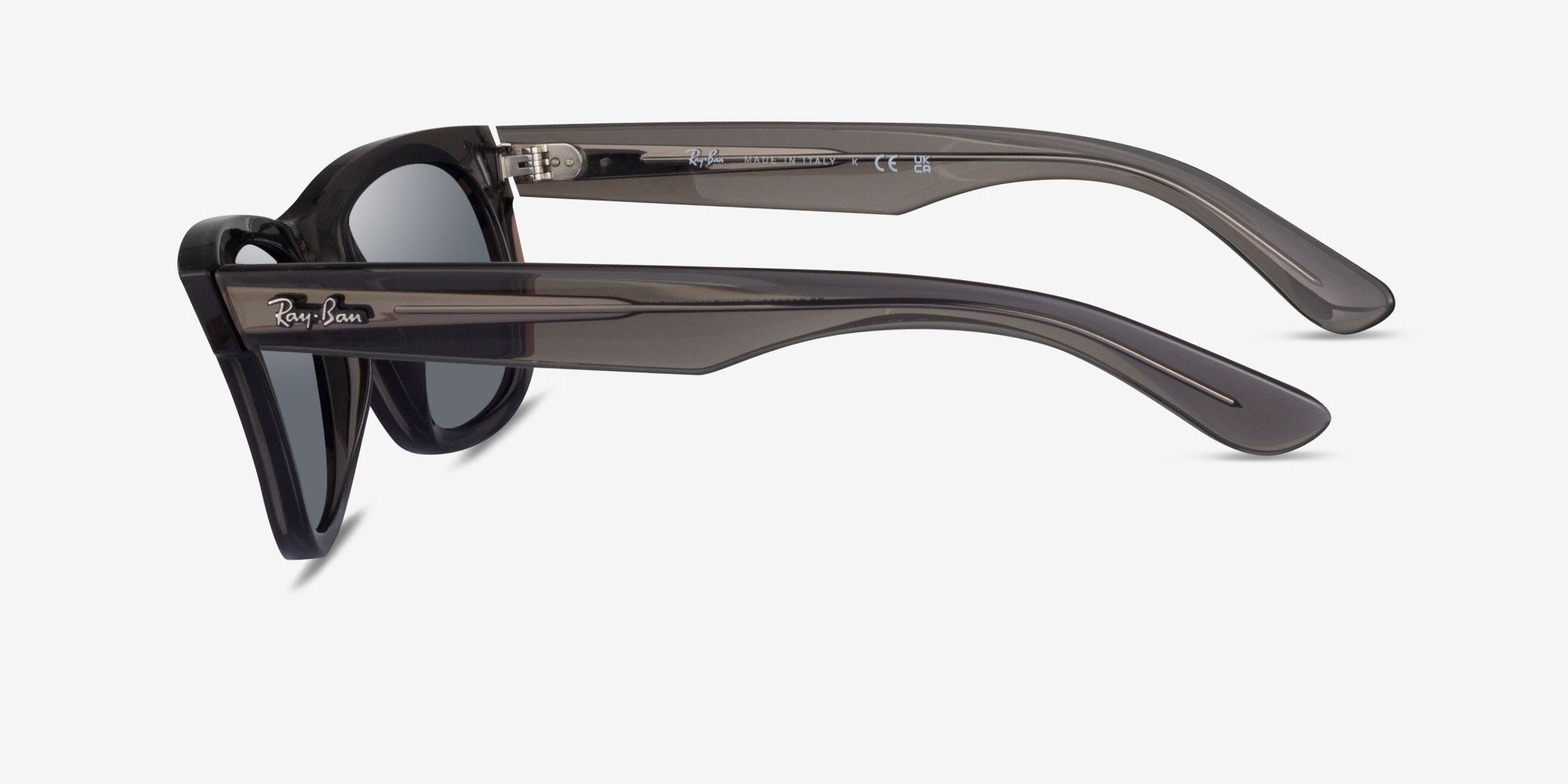 Ray-Ban RBR0502S - Wayfarer Transparent Dark Gray Frame Prescription ...