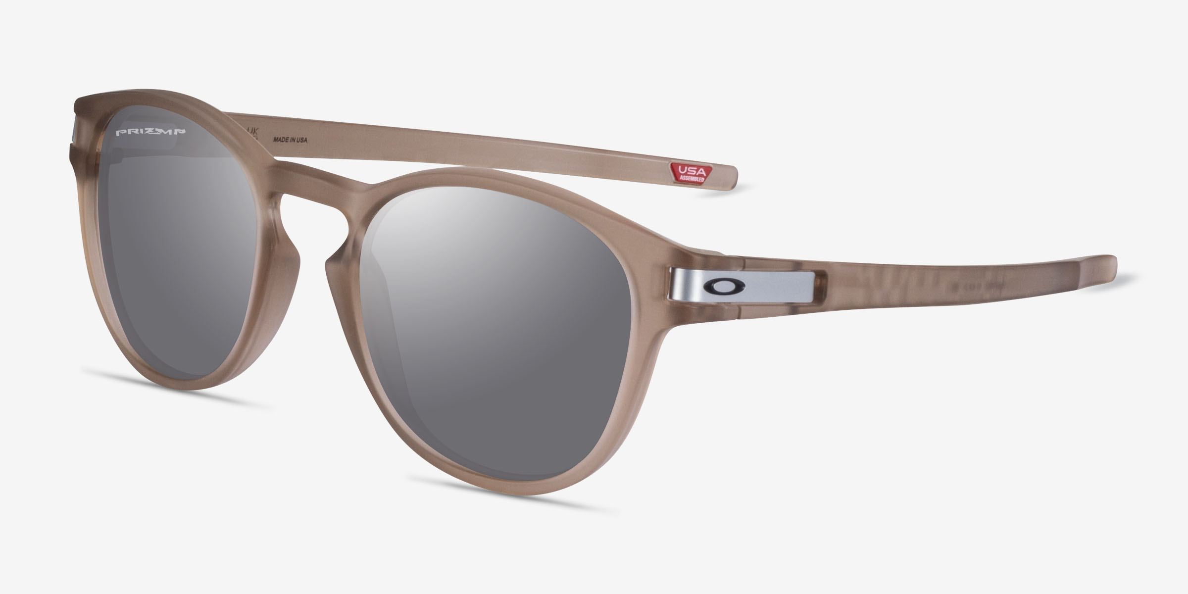 Oakley Latch - Round Clear Gray Frame Prescription Sunglasses ...