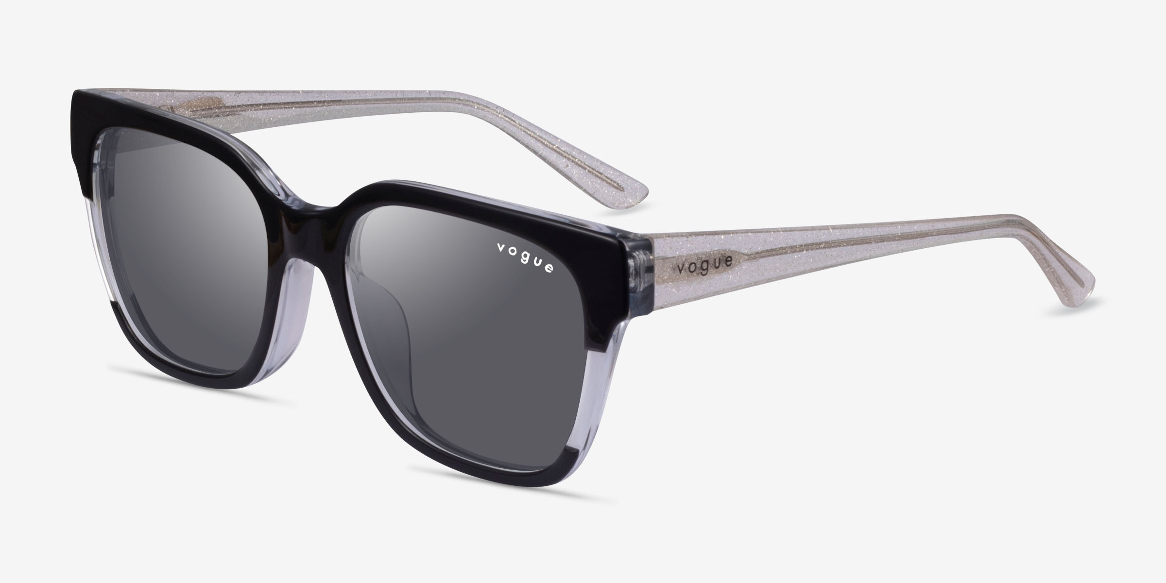 Vogue Eyewear VO5558SF - Square Black Clear Frame Sunglasses For Women ...