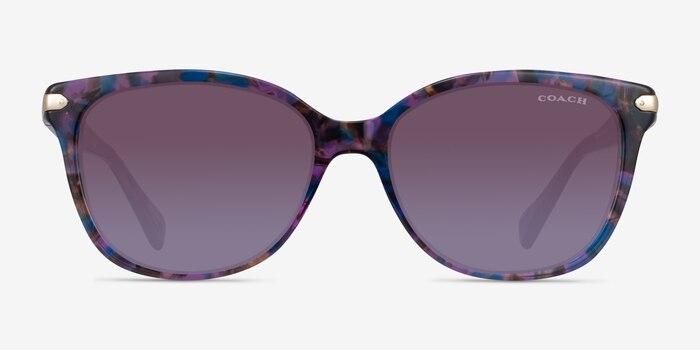 Coach HC8132 L109 - Cat Eye Purple Tortoise Frame Sunglasses For Women ...