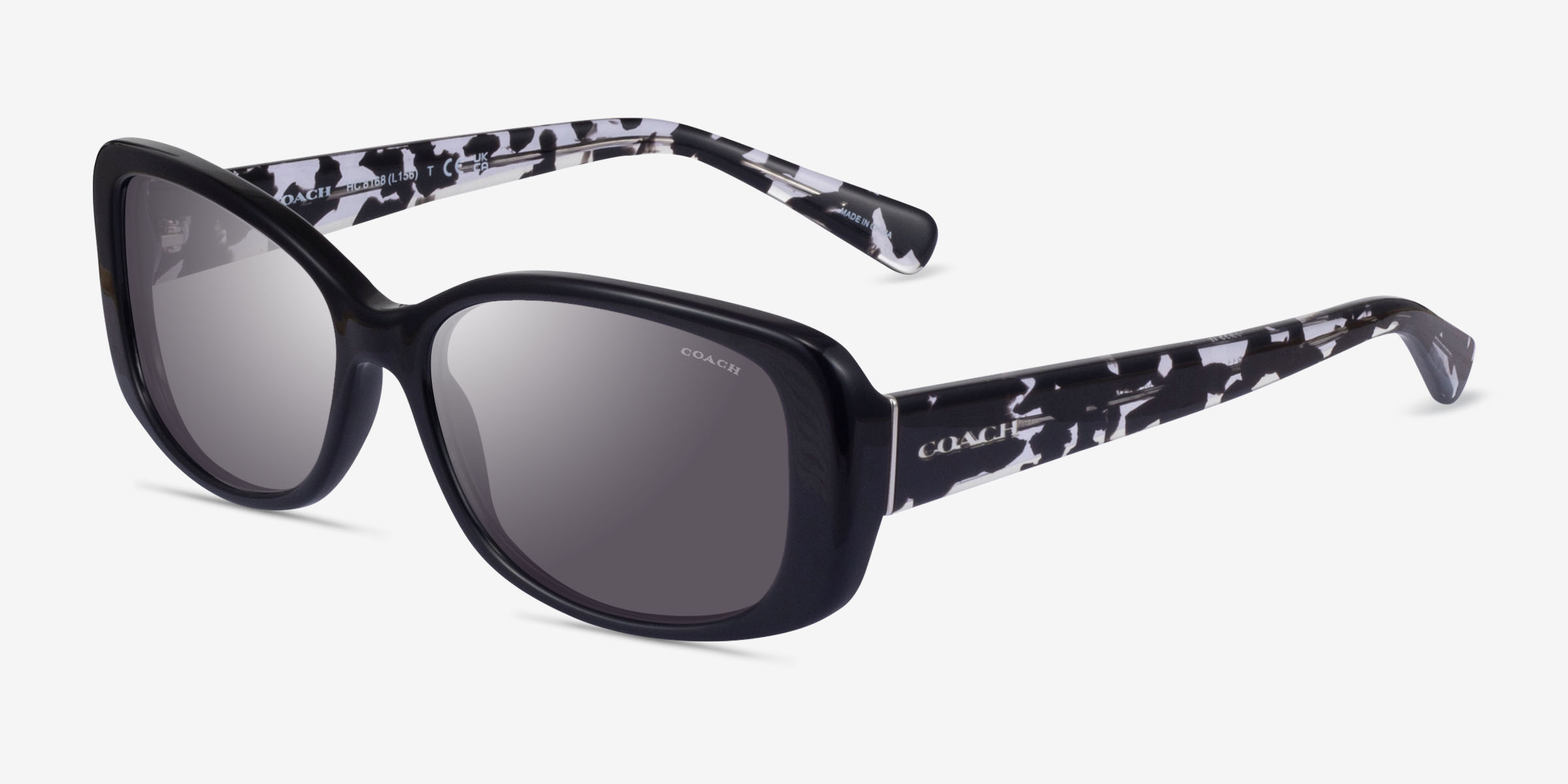 Coach HC8168 L156 - Rectangle Black Frame Sunglasses For Women ...