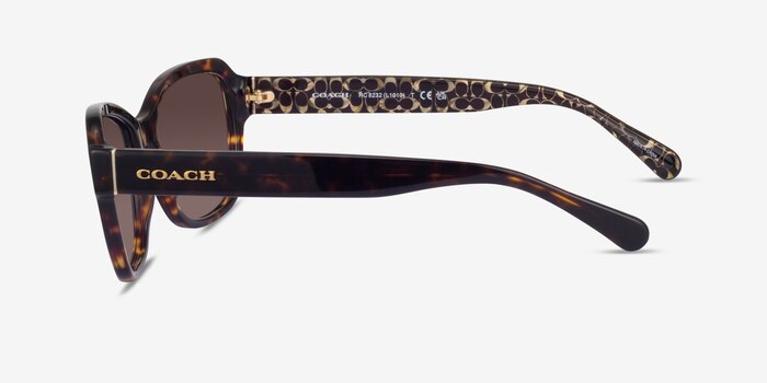 Coach HC8232 L1010 - Square Dark Tortoise Frame Prescription Sunglasses ...