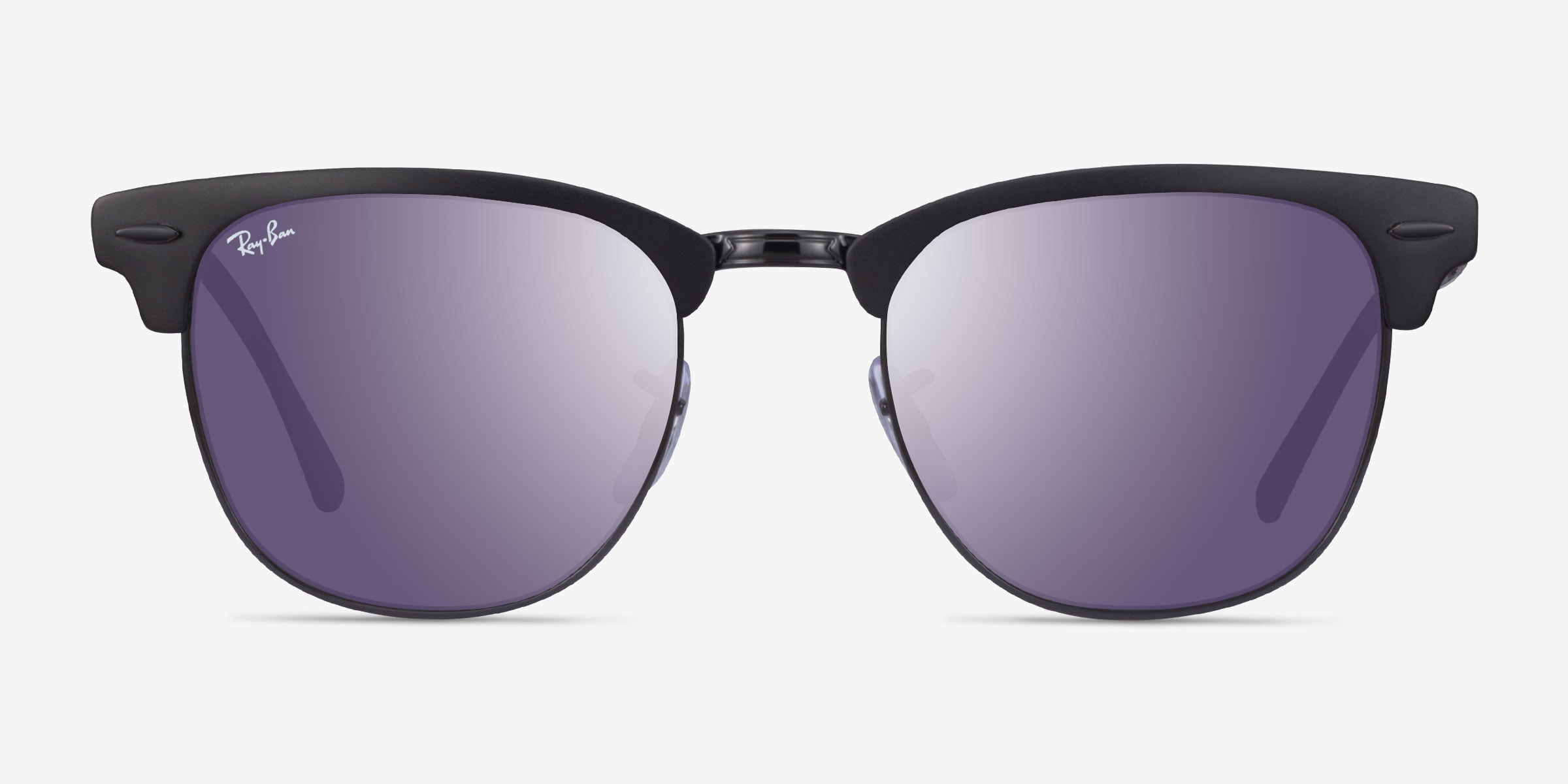 Ray-Ban RB3716 Clubmaster - Square Matte Black On Black Frame ...