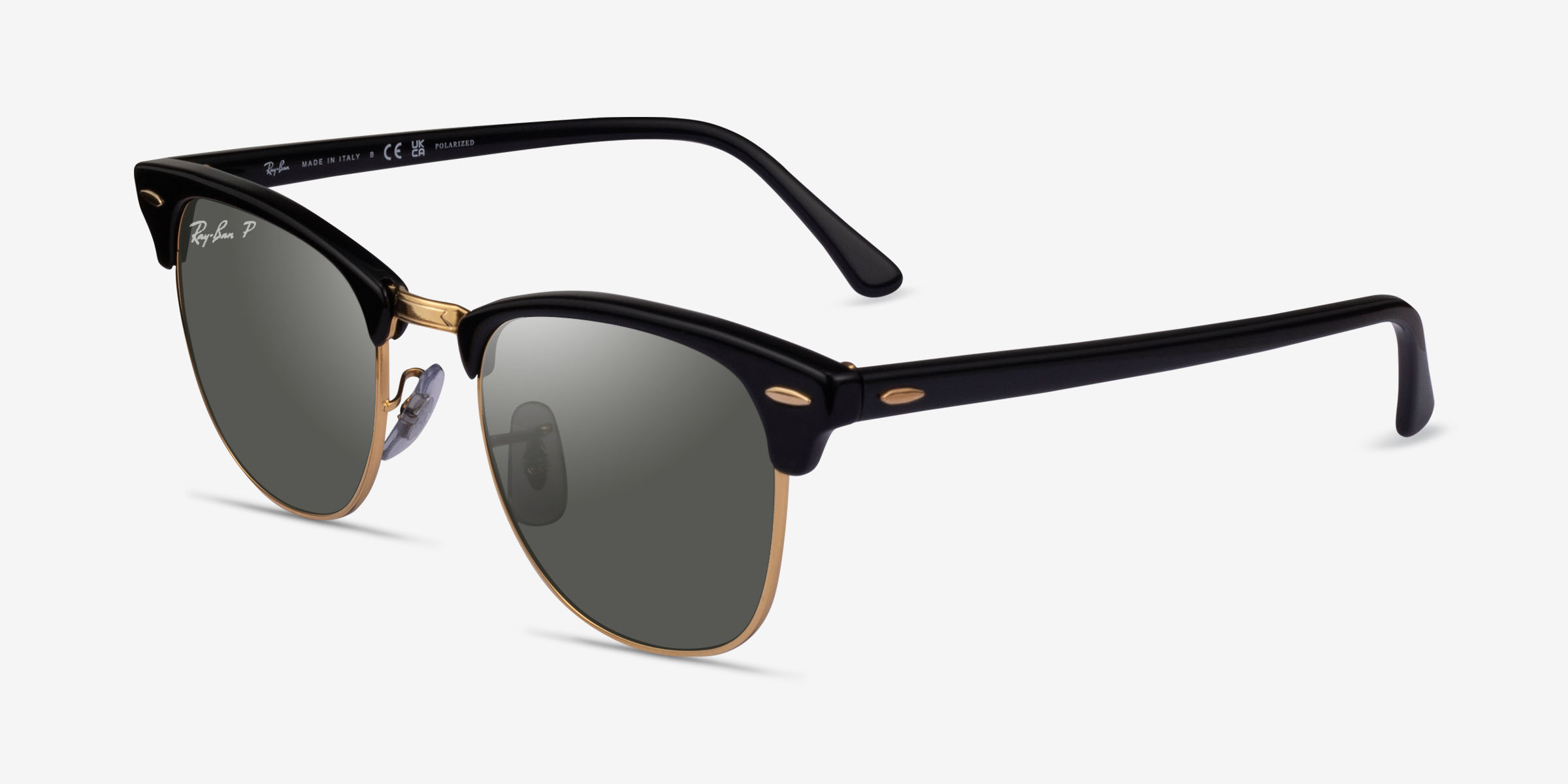 Ray-Ban RB3016 Clubmaster - Browline Black Gold Frame Prescription ...