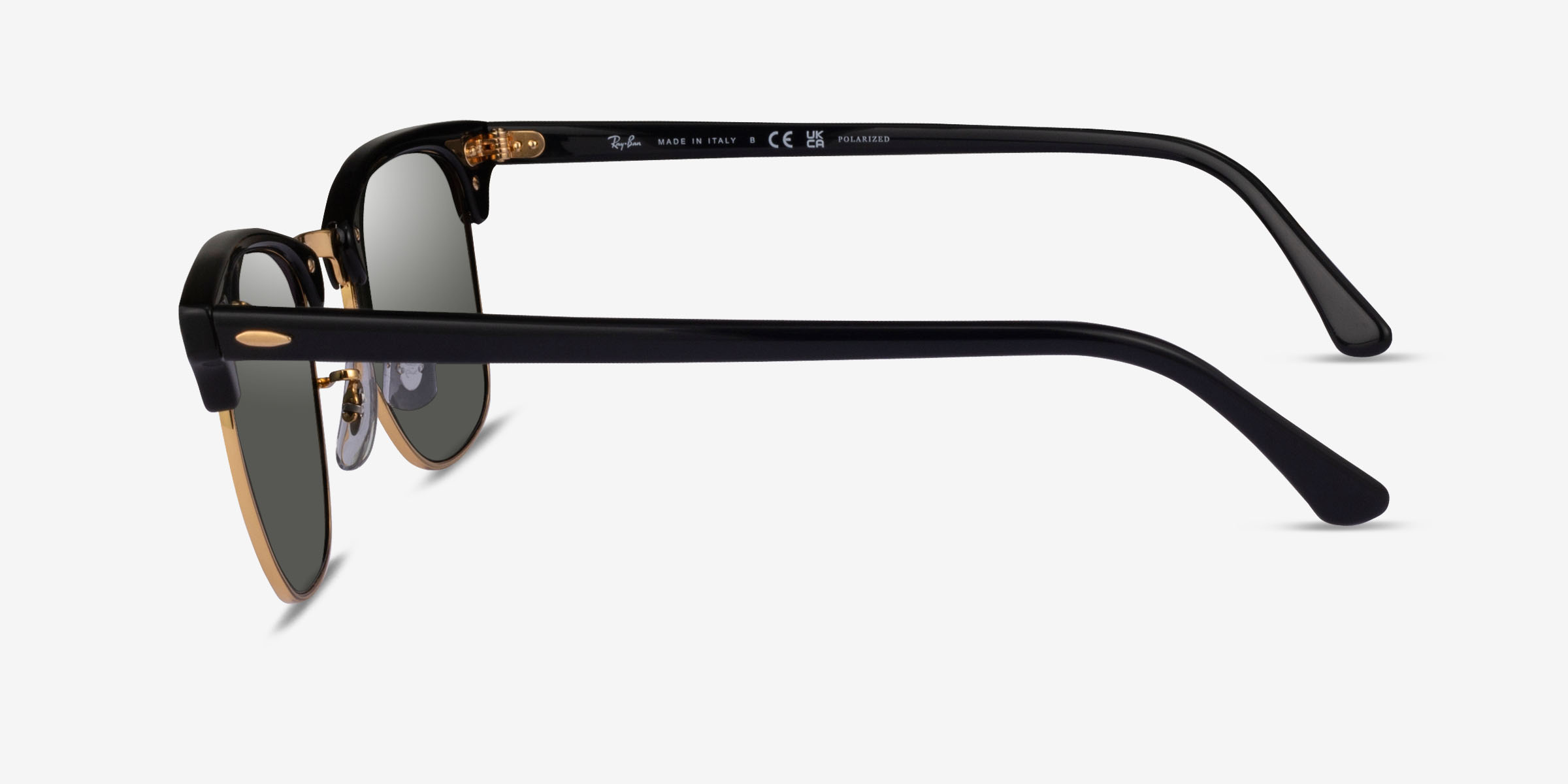 Ray-Ban RB3016 Clubmaster - Browline Black Gold Frame Prescription ...
