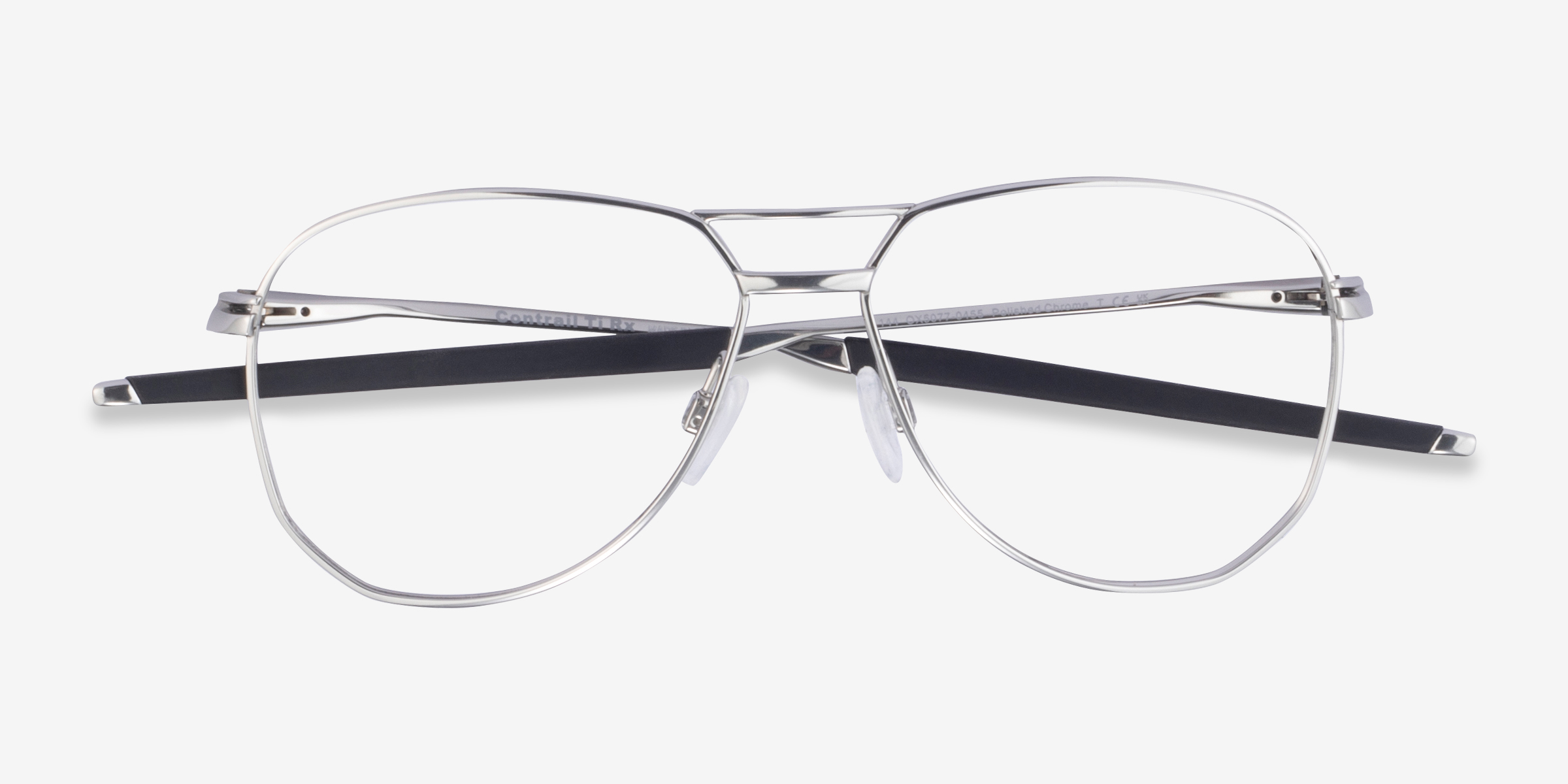 Oakley Contrail Ti Rx Aviator Polished Chrome Frame Eyeglasses