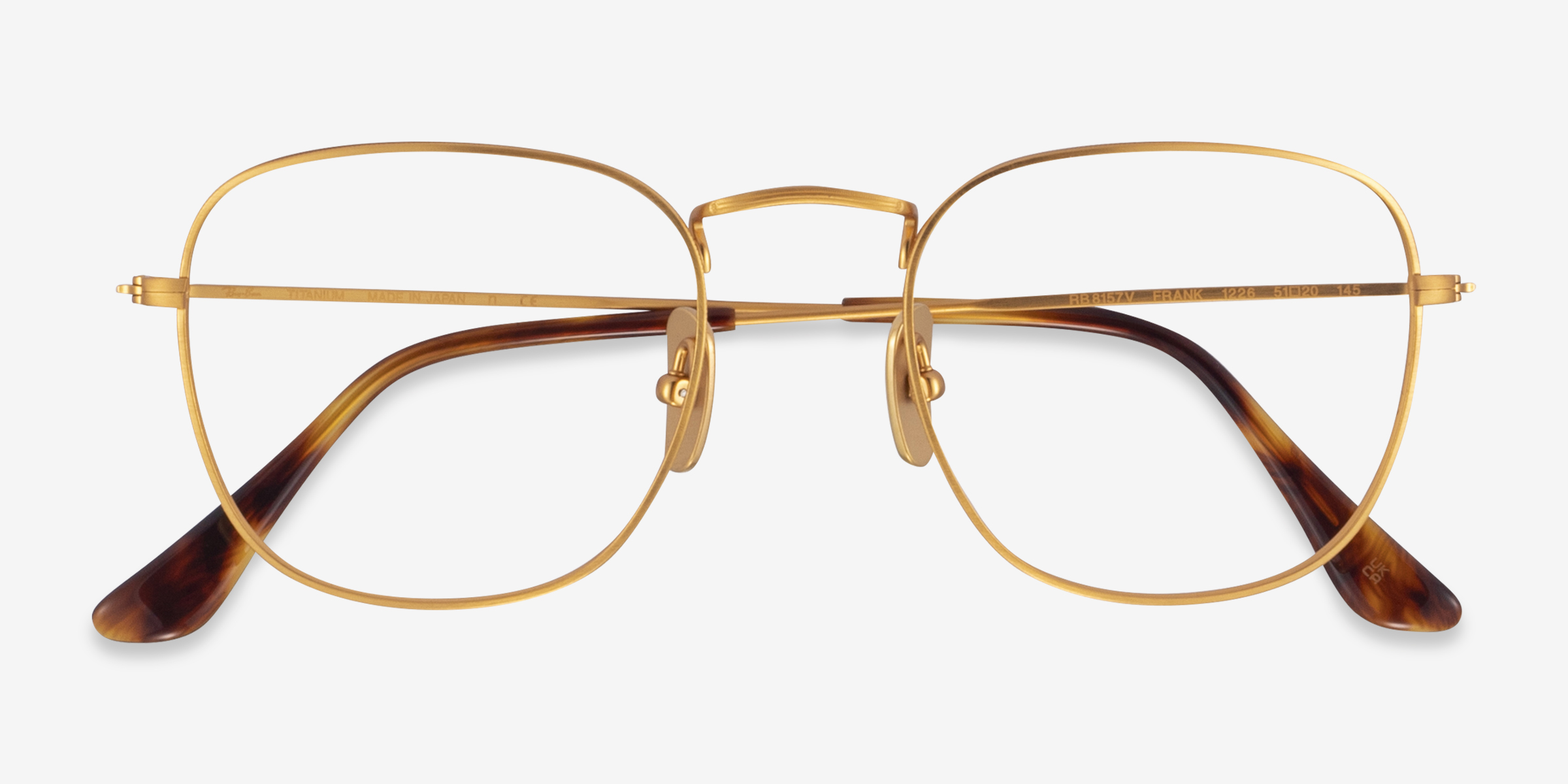 Ray-Ban RB8157V Frank - Square Matte Gold Frame Eyeglasses ...