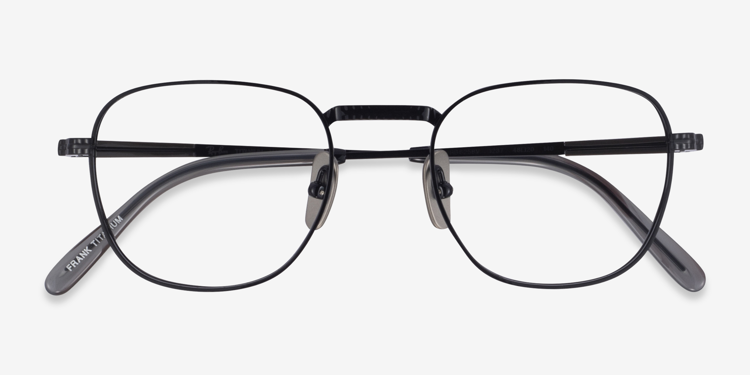 Ray-Ban RB8258V Frank - Square Shiny Black Frame Eyeglasses ...