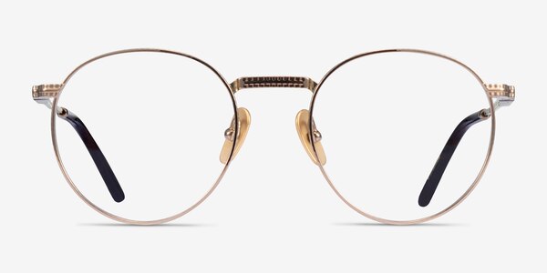 Ray-Ban RB8237V - Round Shiny Gold Frame Eyeglasses | Eyebuydirect Canada