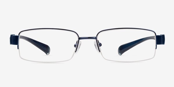 HD6260 Rectangle Blue Semi Rimless Eyeglasses | Eyebuydirect