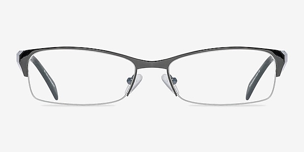 Trap Rectangle Gray Semi Rimless Eyeglasses Eyebuydirect