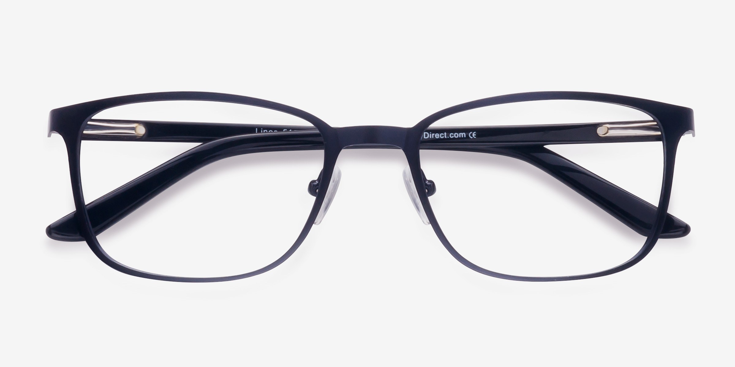 Lines Rectangle Navy Full Rim Eyeglasses | Eyebuydirect