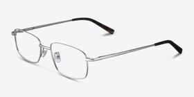 Bryce Rectangle Silver Full Rim Eyeglasses | Eyebuydirect