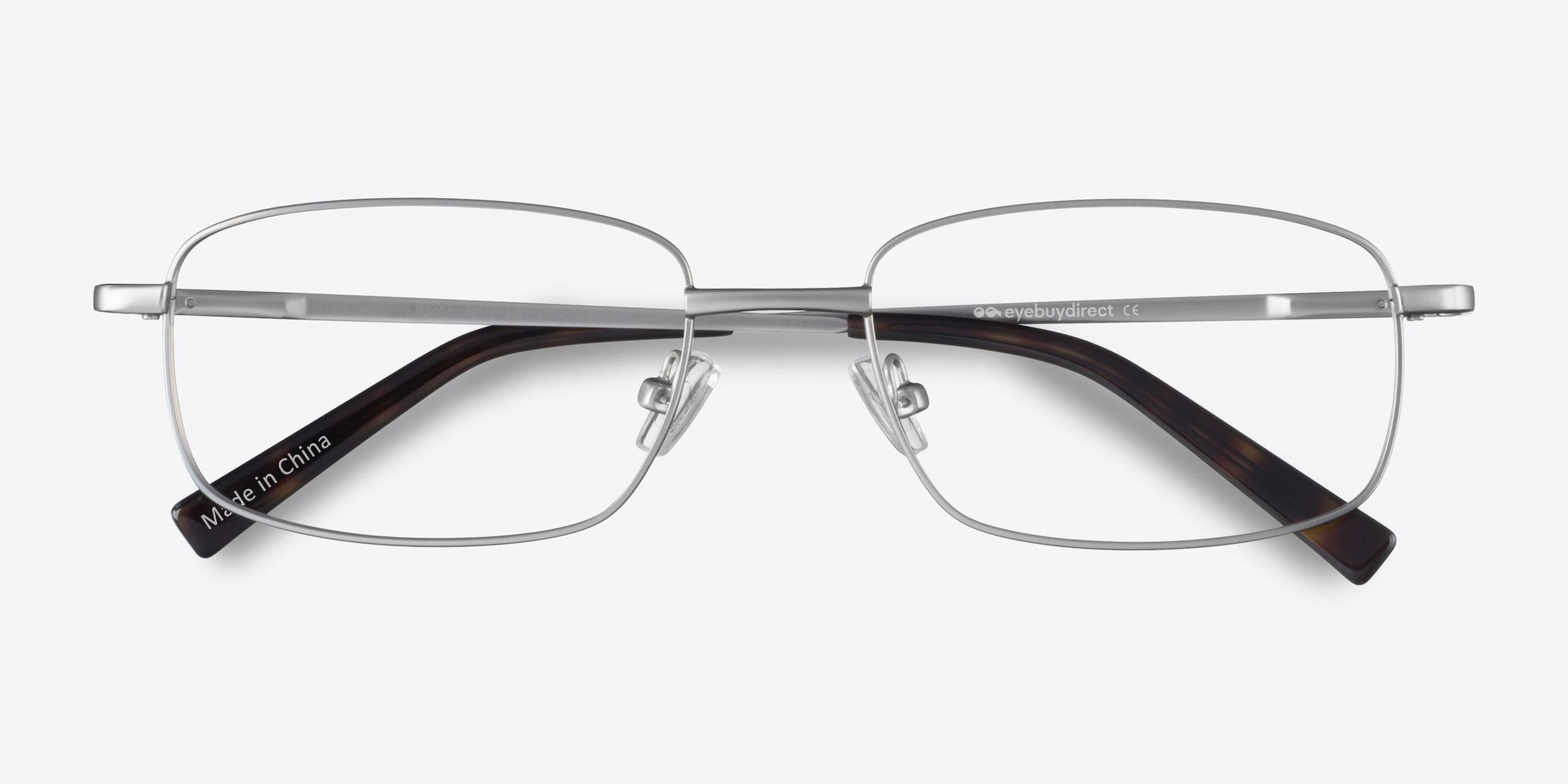 Bryce Rectangle Silver Full Rim Eyeglasses | Eyebuydirect