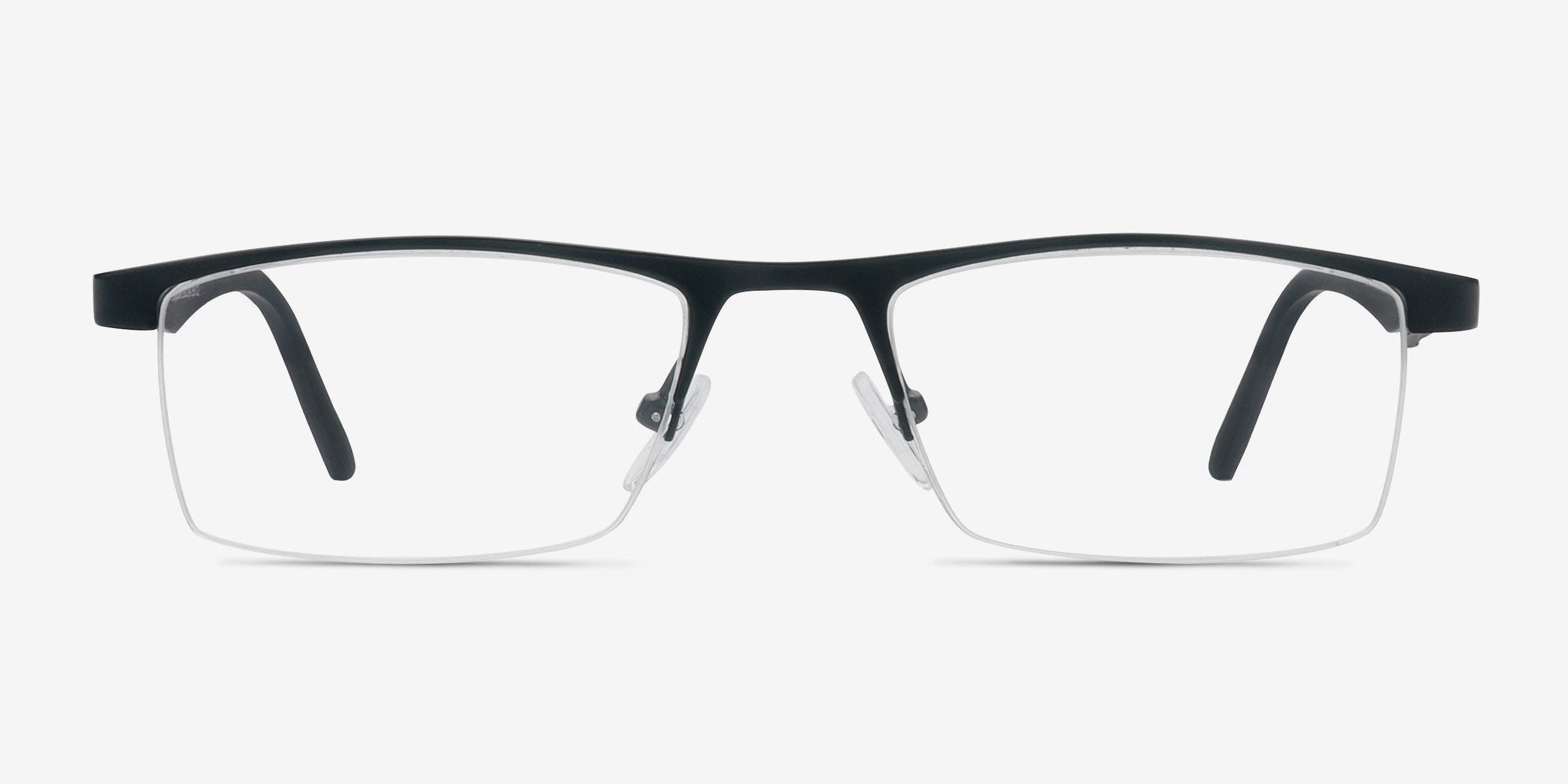 Singapore Rectangle Black Semi Rimless Eyeglasses | Eyebuydirect
