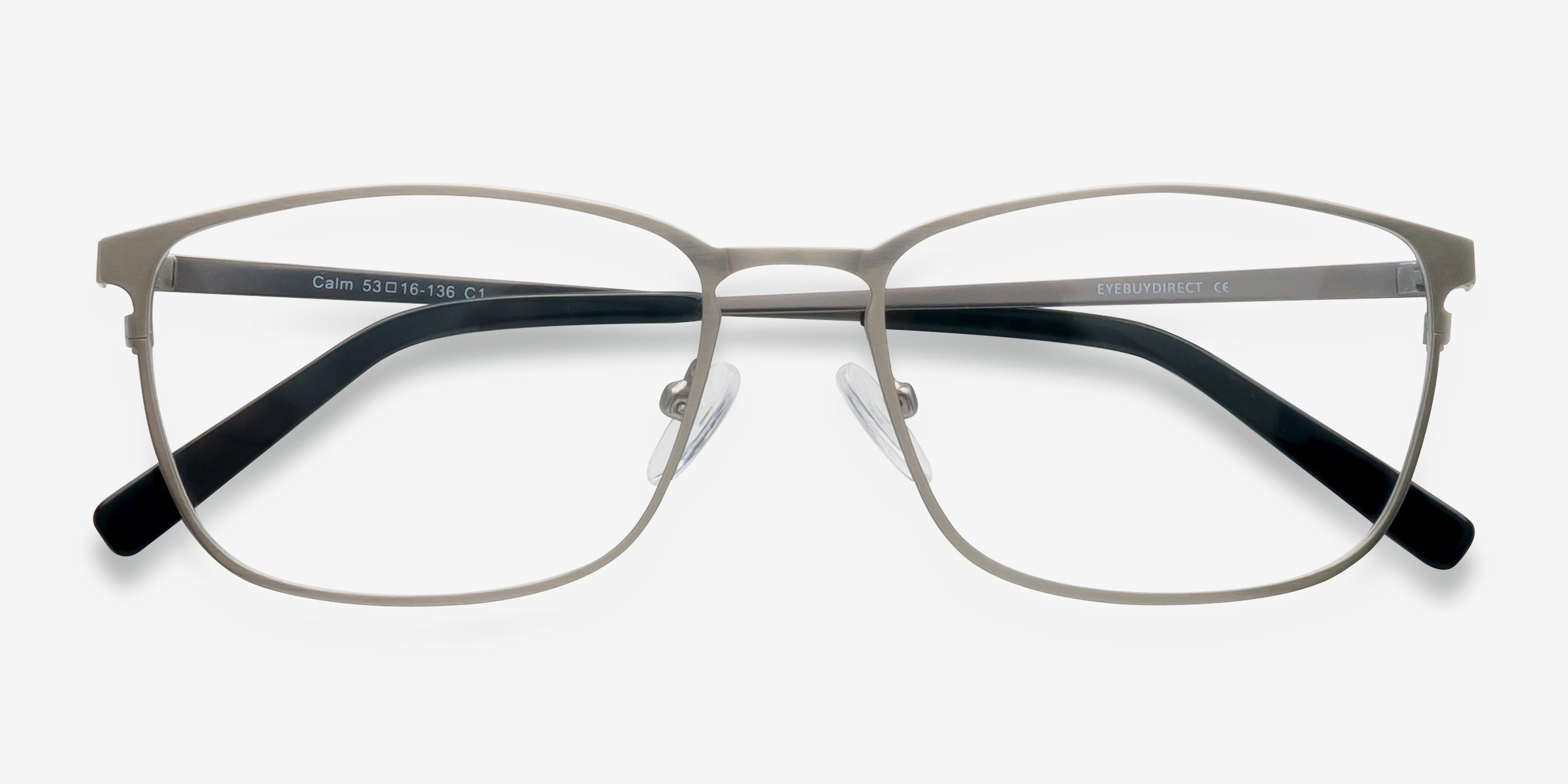 Calm Rectangle Gunmetal Full Rim Eyeglasses | Eyebuydirect