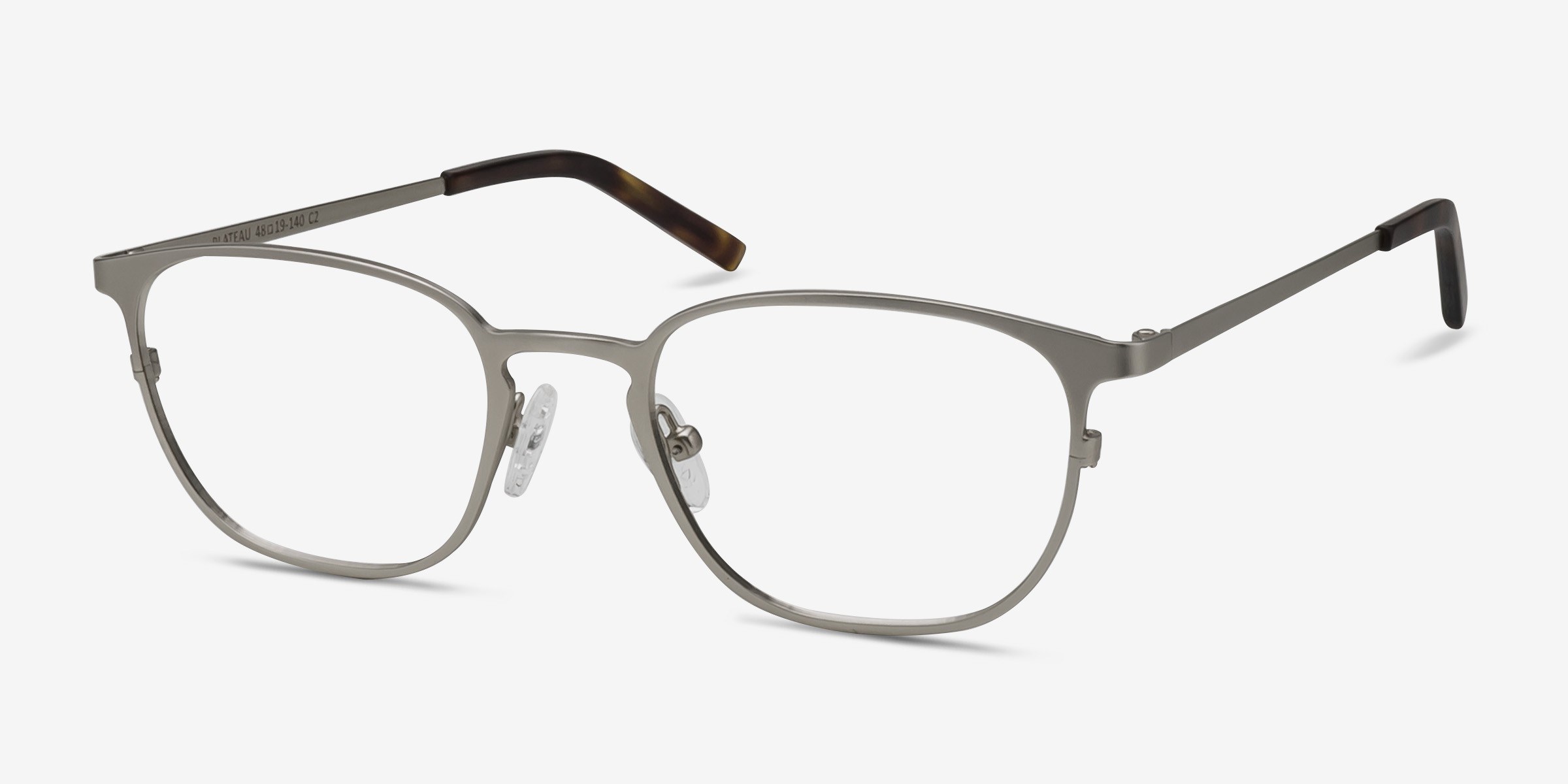 Plateau Rectangle Silver Full Rim Eyeglasses | Eyebuydirect