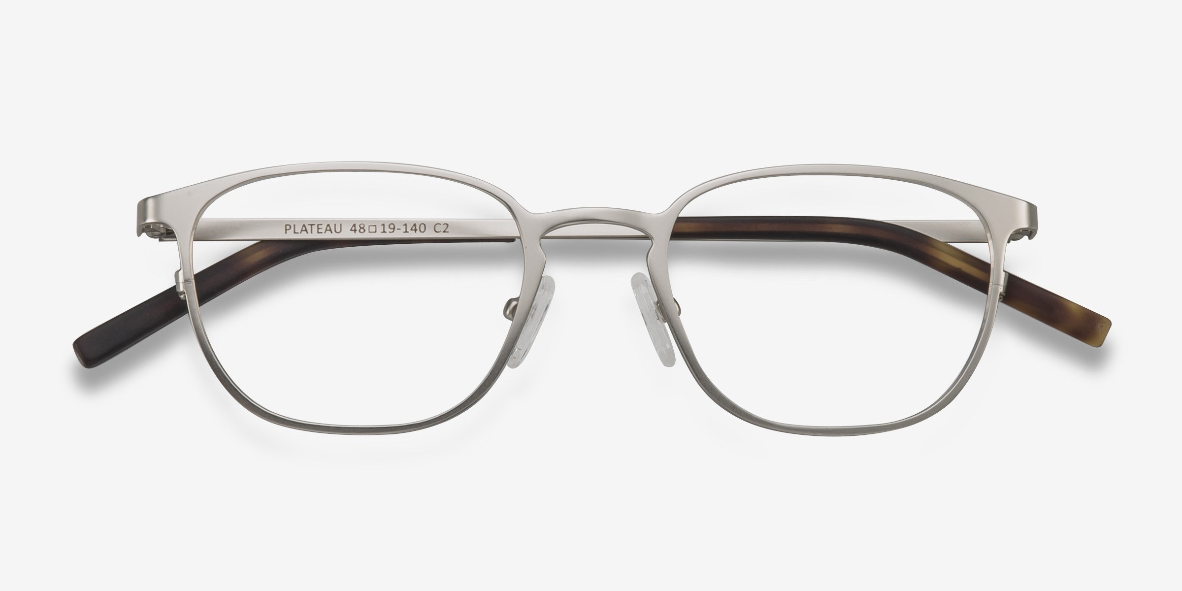 Plateau Rectangle Silver Full Rim Eyeglasses | Eyebuydirect