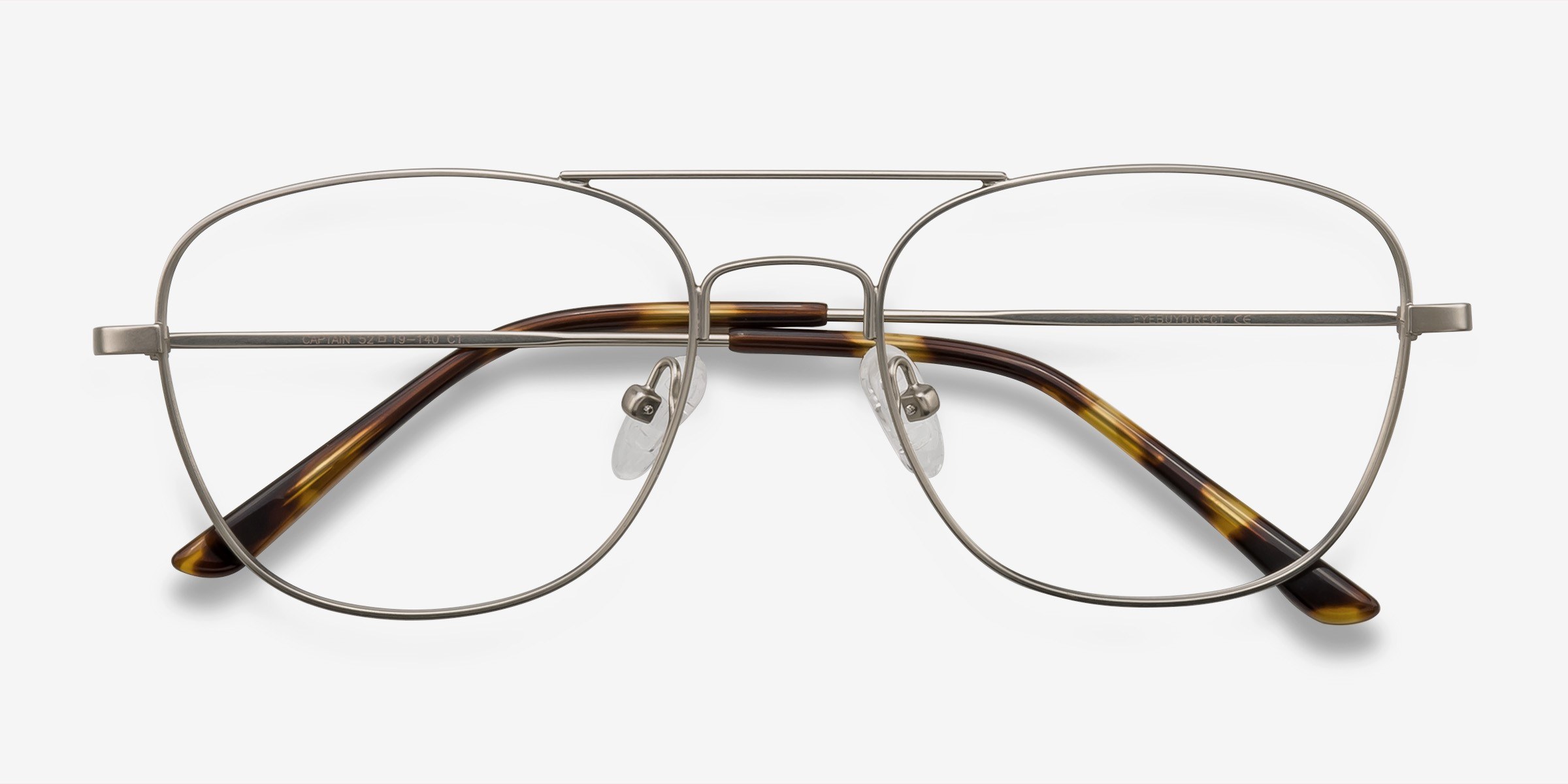 Captain Aviator Silver Full Rim Eyeglasses | Eyebuydirect