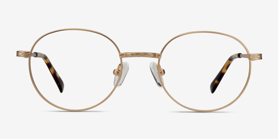 Ledger Oval Golden Full Rim Eyeglasses | Eyebuydirect Canada