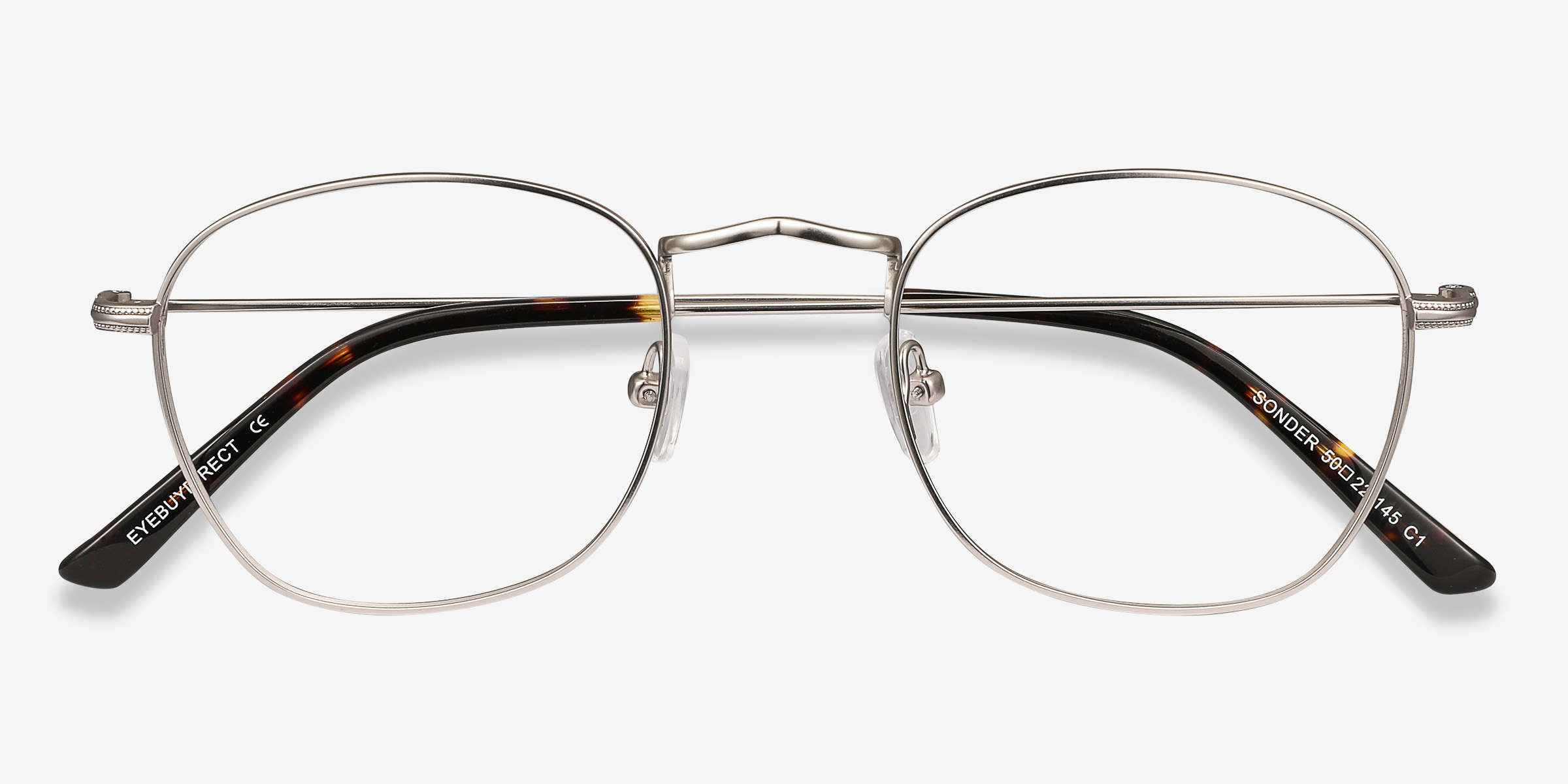 Sonder Square Silver Glasses For Men Eyebuydirect
