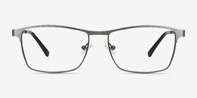 Caliber Rectangle Gunmetal Glasses for Men | Eyebuydirect