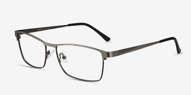 Caliber Rectangle Gunmetal Glasses for Men | Eyebuydirect