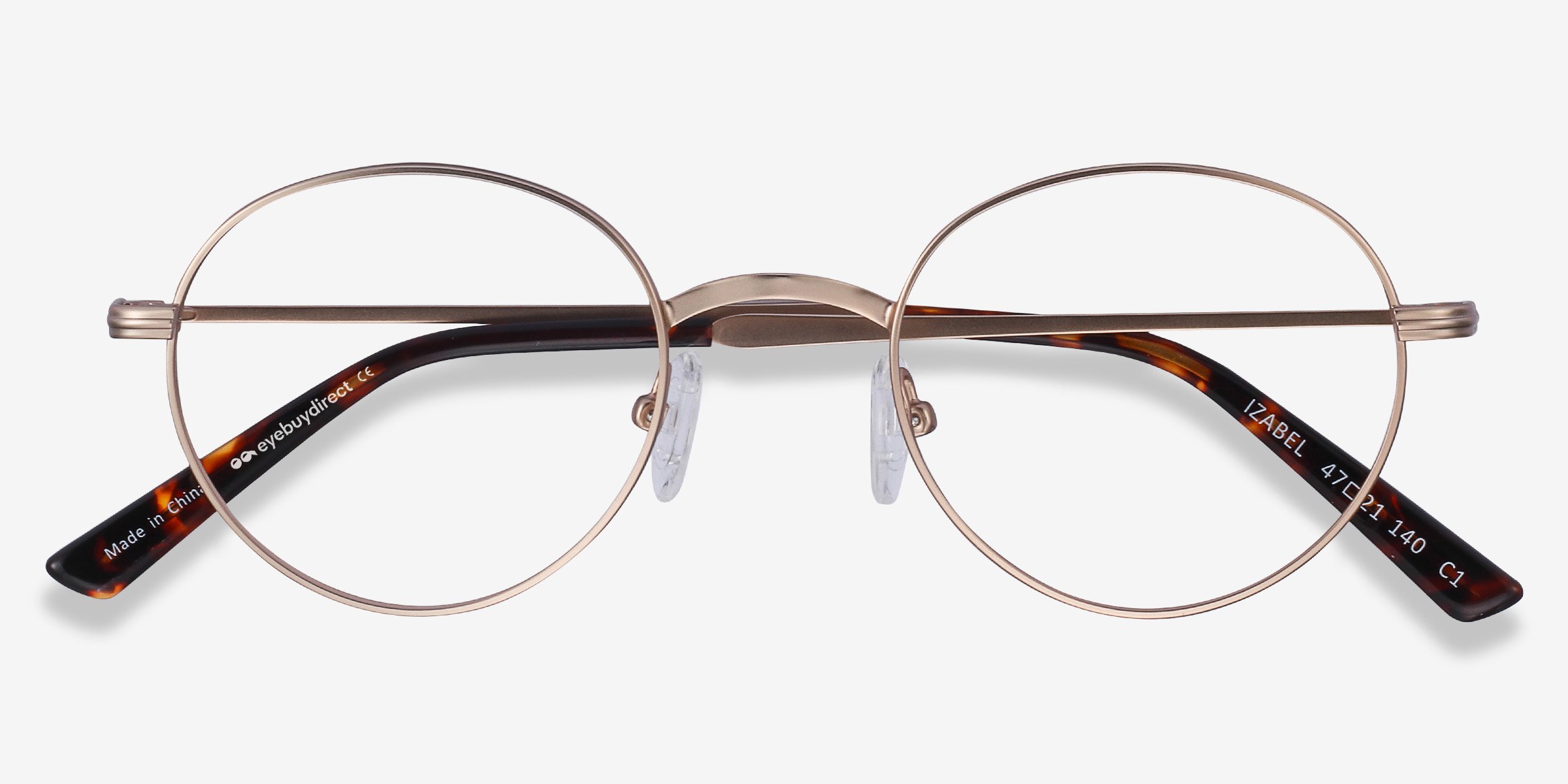 Izabel Oval Golden Full Rim Eyeglasses | Eyebuydirect