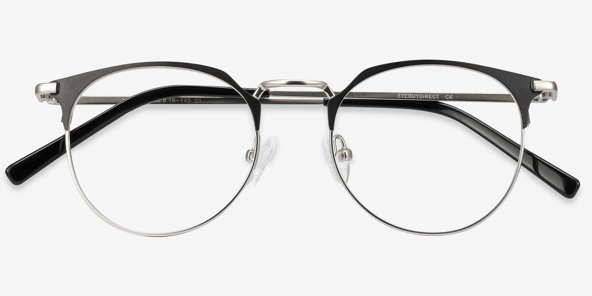 Veronica Round Black Silver Glasses for Women | Eyebuydirect