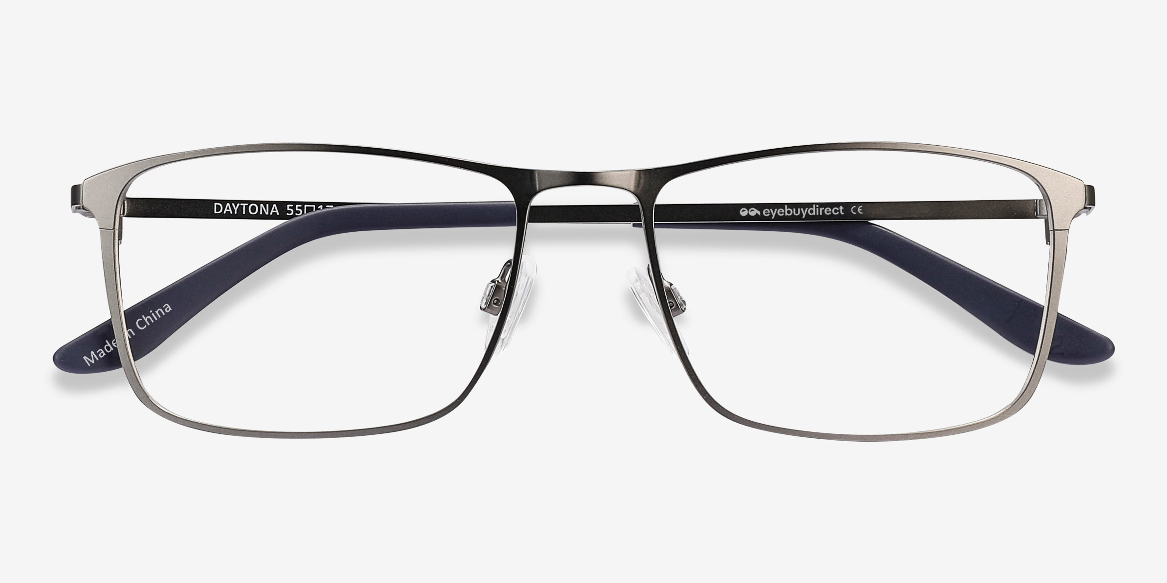 Daytona Rectangle Gunmetal Glasses for Men | Eyebuydirect