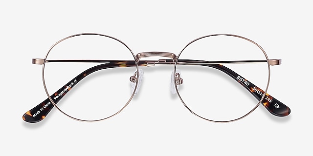 Bistro Round Rose Gold Full Rim Eyeglasses Eyebuydirect Canada