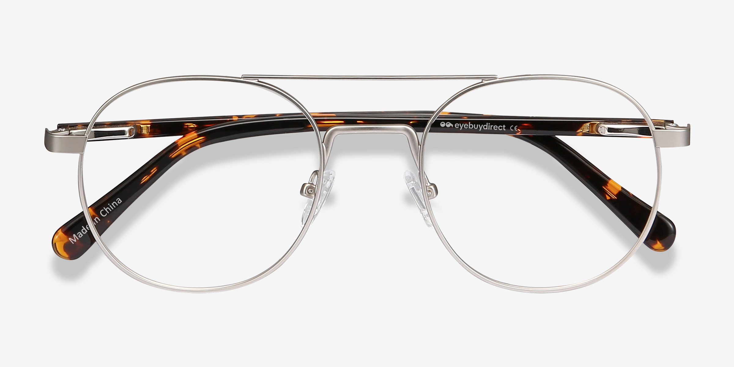 Lock XL Aviator Silver Full Rim Eyeglasses | EyeBuyDirect