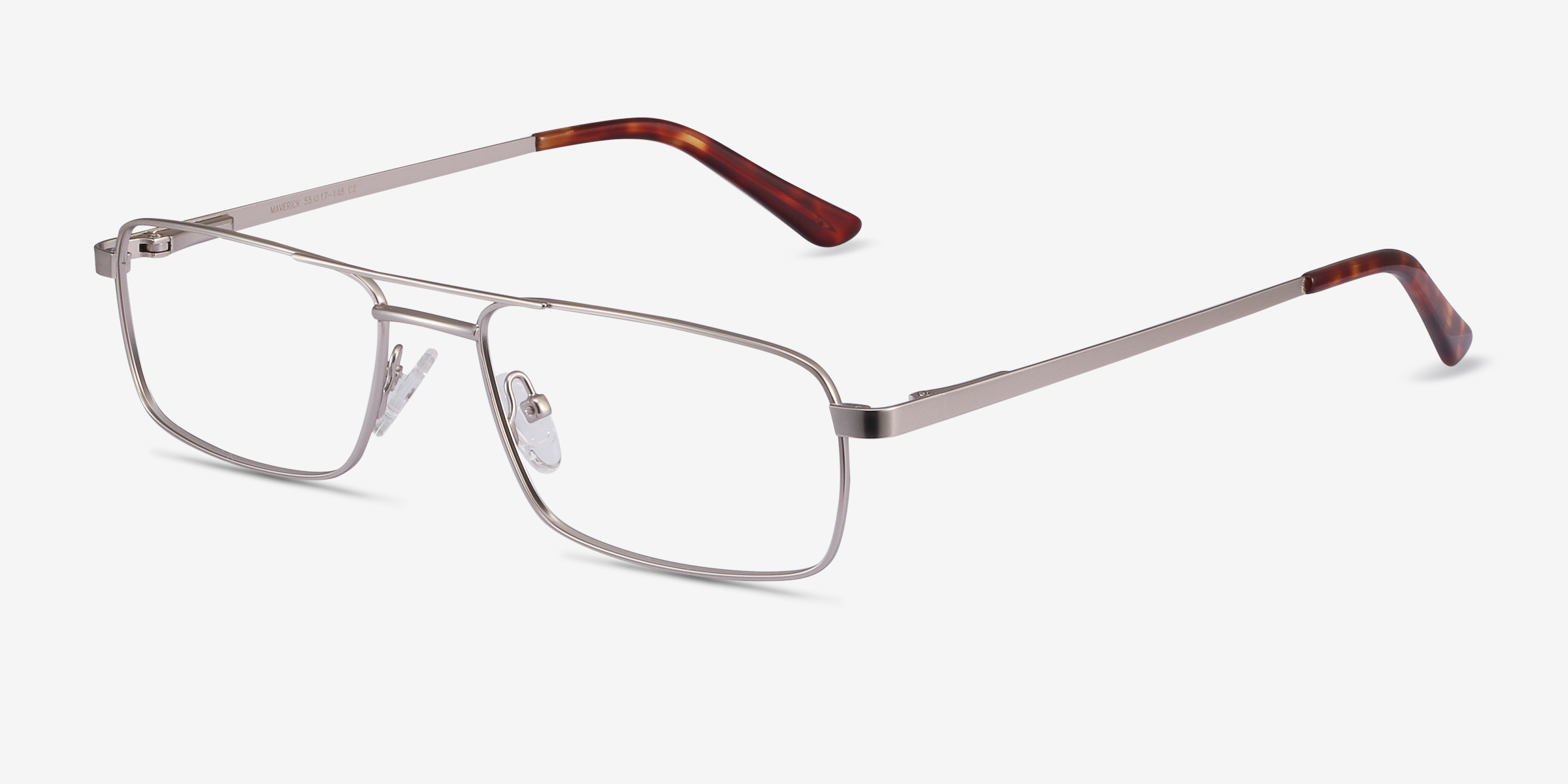 Maverick Rectangle Silver Glasses for Men | Eyebuydirect Canada