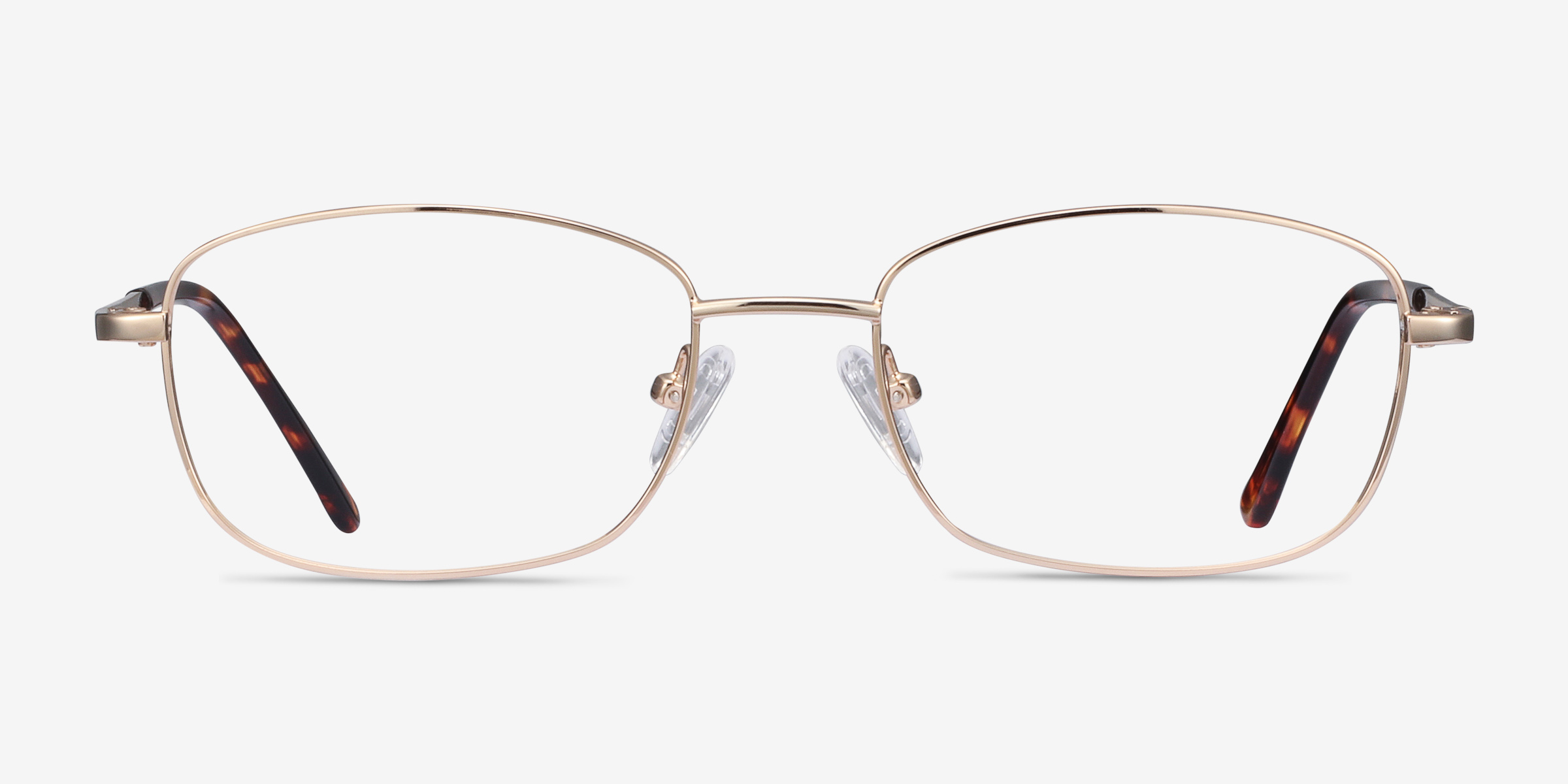 Path Rectangle Golden Glasses for Women | Eyebuydirect