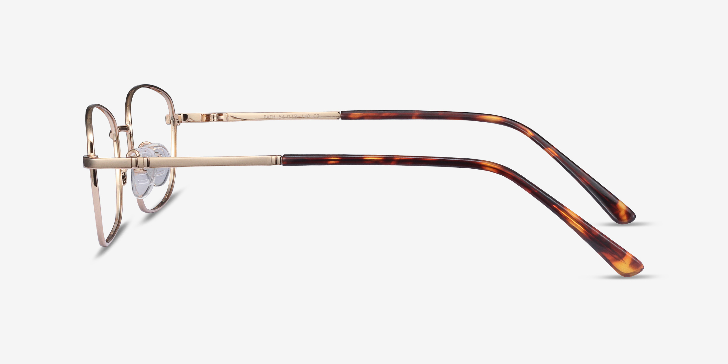 Path Rectangle Golden Glasses for Women | Eyebuydirect