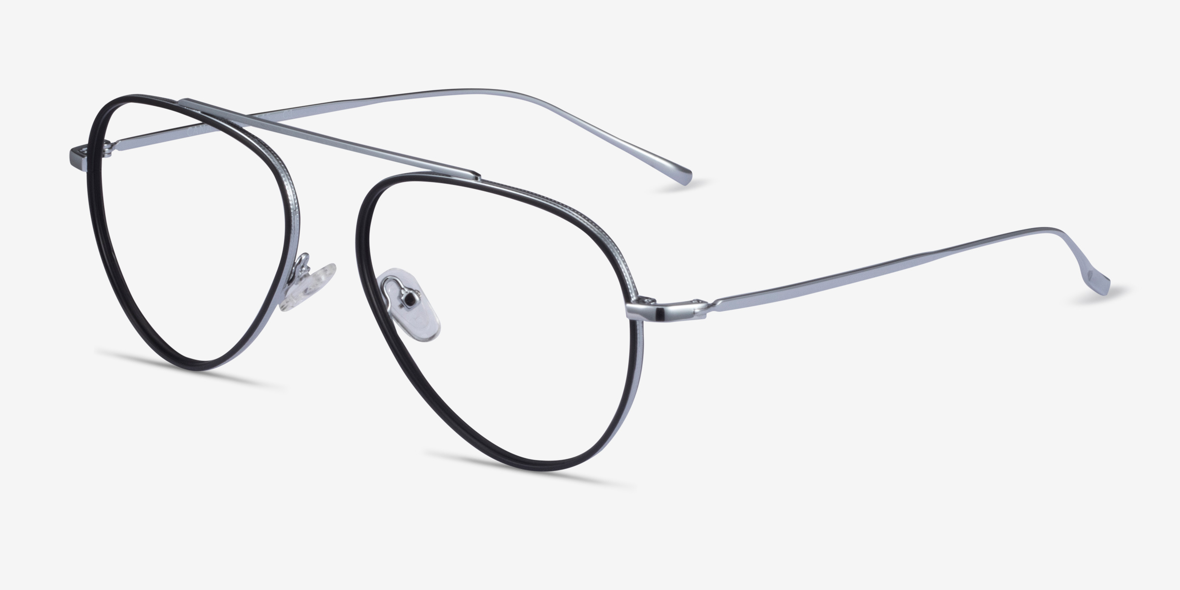 Cana Aviator Black Silver Full Rim Eyeglasses Eyebuydirect