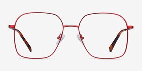 Roman Square Red Full Rim Eyeglasses | EyeBuyDirect