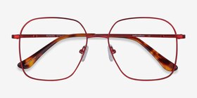 Roman Square Red Full Rim Eyeglasses | EyeBuyDirect
