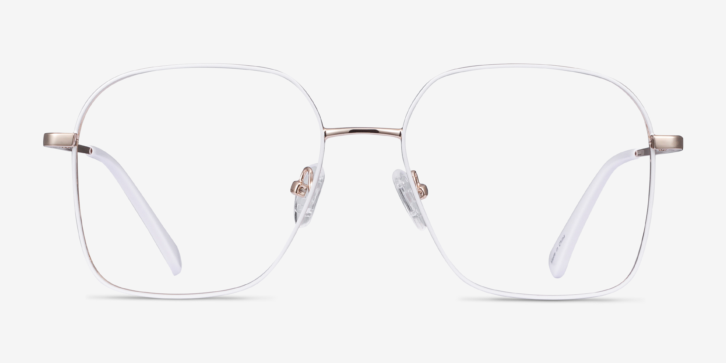 Arty Square White & Gold Full Rim Eyeglasses | Eyebuydirect