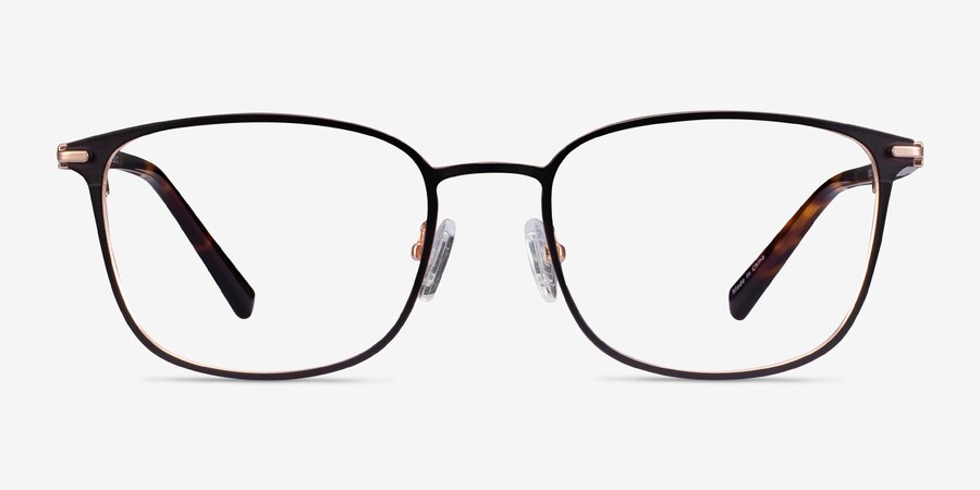 River Rectangle Black Rose Gold Full Rim Eyeglasses Eyebuydirect Canada
